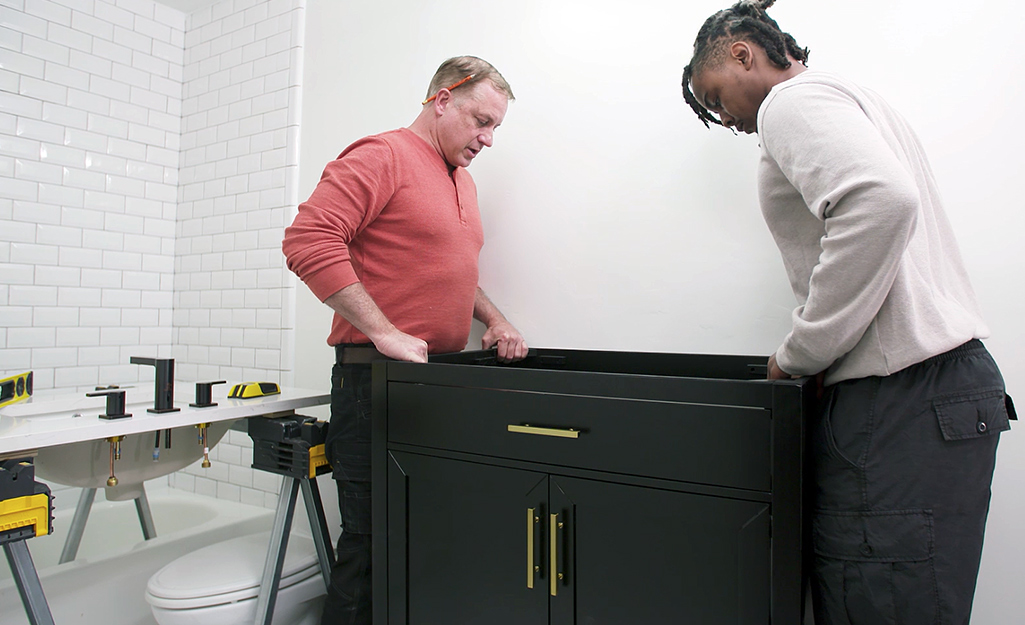 How to Install a Bathroom Vanity - The Home Depot
