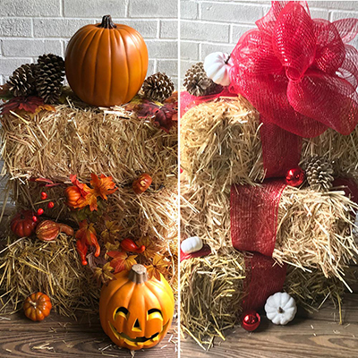 Square Hay Bale Decorating Ideas | Shelly Lighting