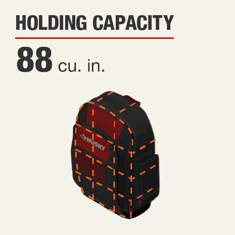 Husky 18 in. Rubber Bottom Tool Backpack in Red-68000H-18 - The Home Depot