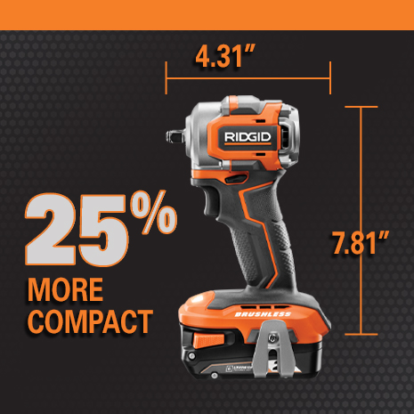 RIDGID R87207B 18V SubCompact Brushless Cordless 3/8 in. Impact Wrench ...
