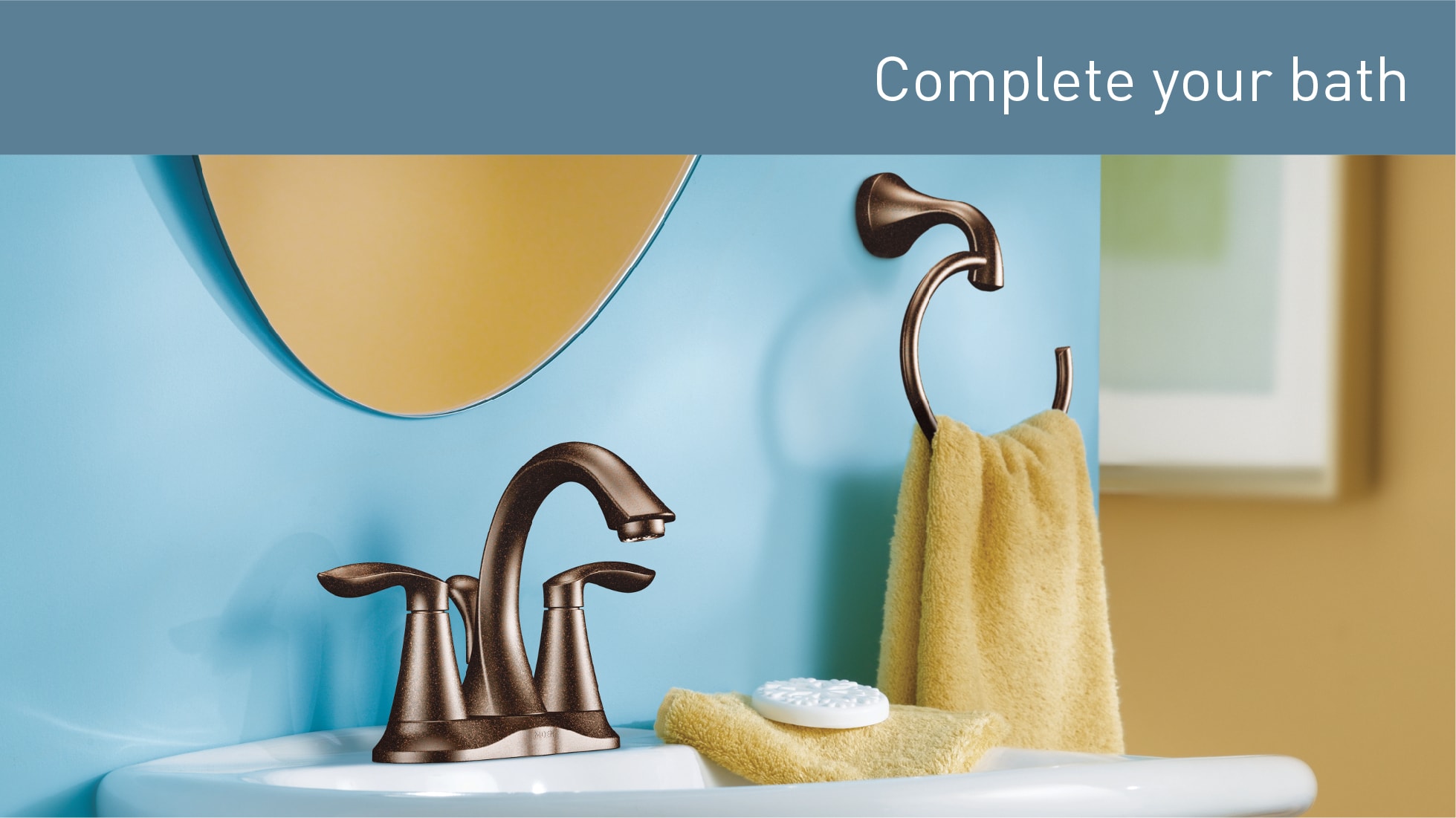 MOEN Eva 4 in. Centerset 2-Handle High-Arc Bathroom Faucet in Chrome ...