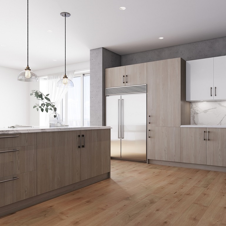 Slab Wall Cabinets in Grey Nordic – Kitchen – The Home Depot