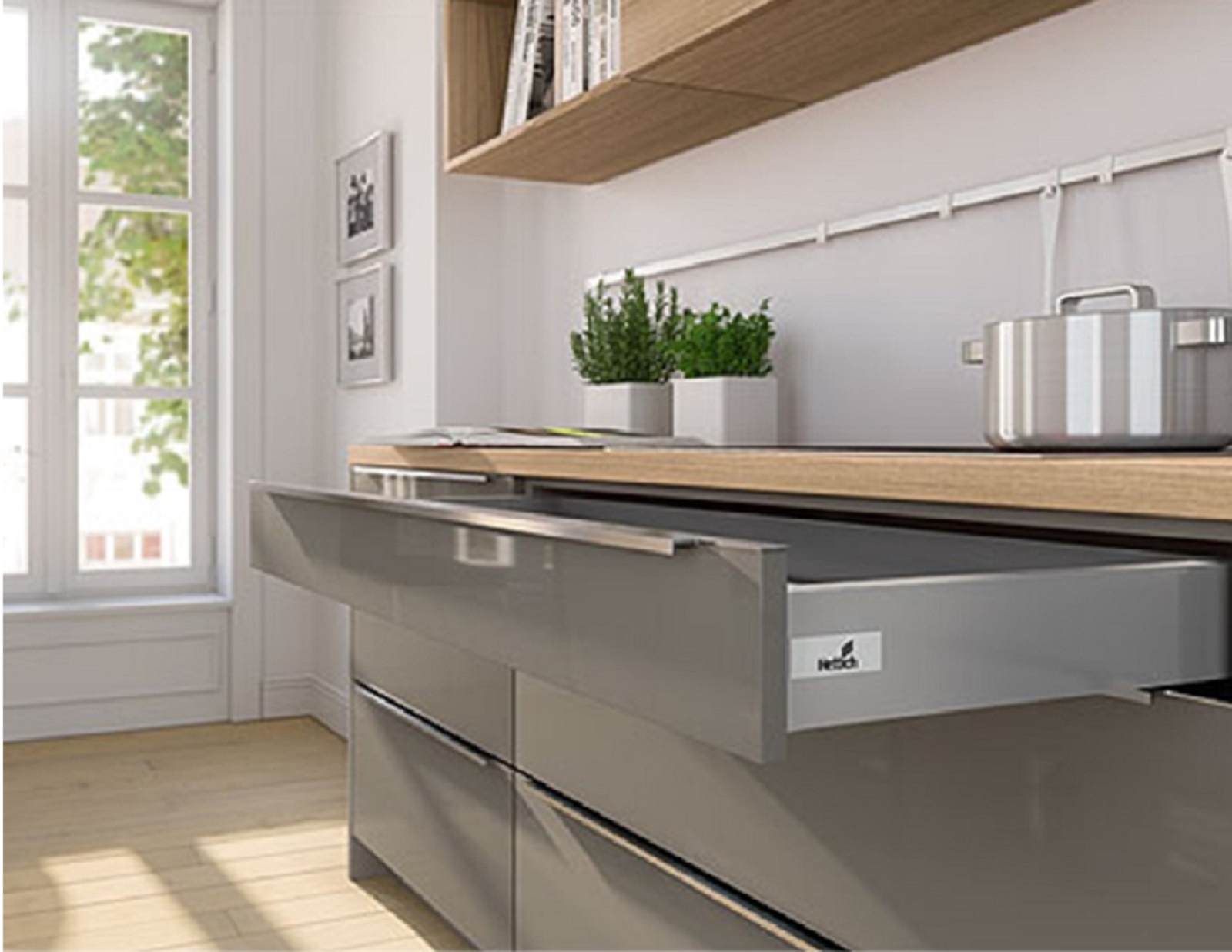 Slab Pantry Cabinets in White Glossy – Kitchen – The Home Depot